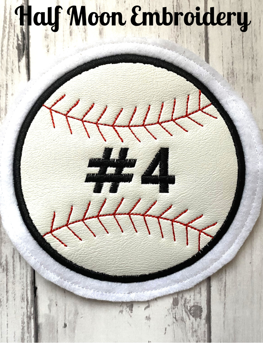 Half Moon Embroidery - Chenille Softball Letterman Jacket Patch