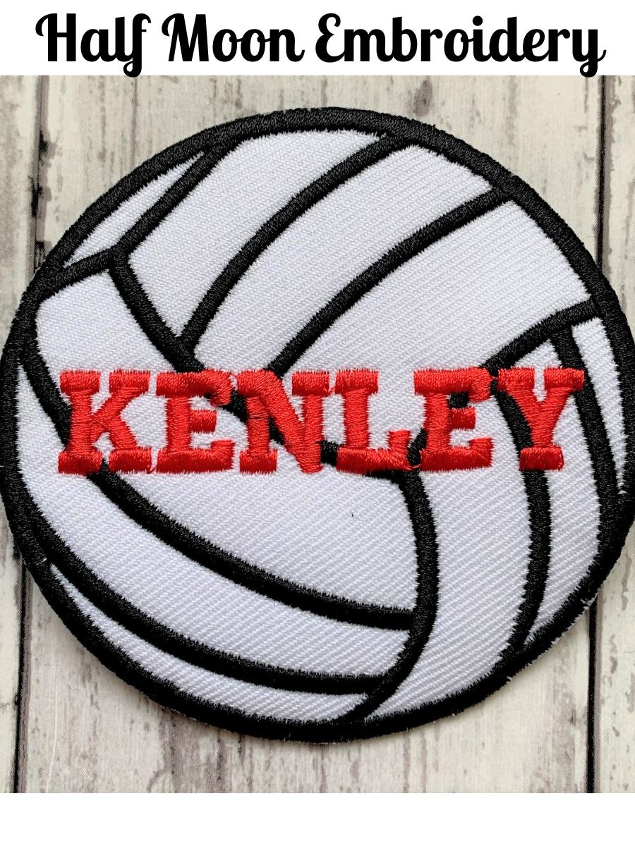 Half Moon Embroidery - Kenley Volleyball Iron On Patch