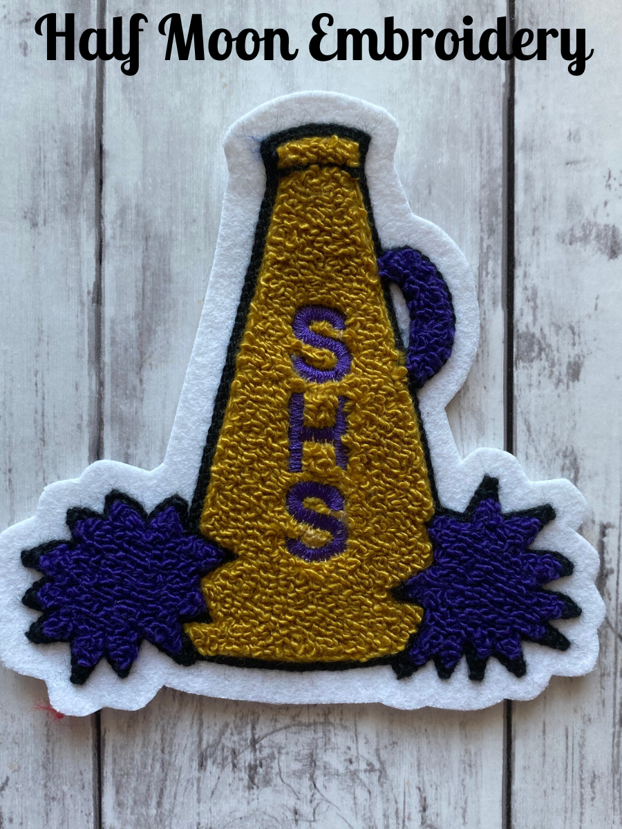 Half Moon Embroidery - SHS Chenille Cheerleading Letterman Jacket Patch
