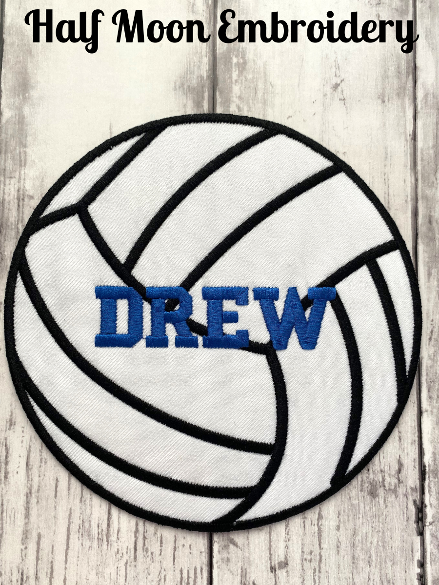 Half Moon Embroidery - Drew Volleyball Iron On Patch