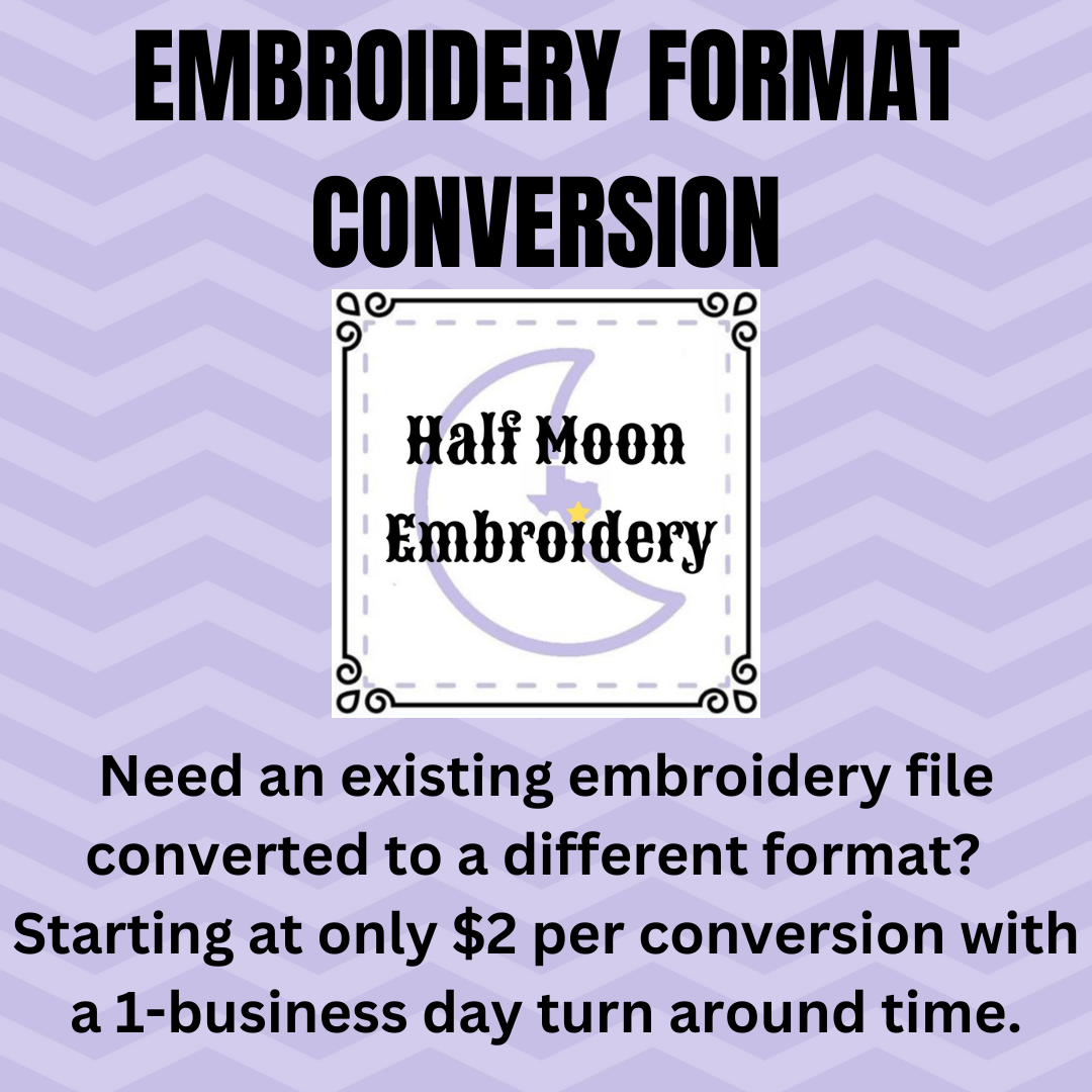 Half Moon Embroidery - Embroidery File Format Conversion