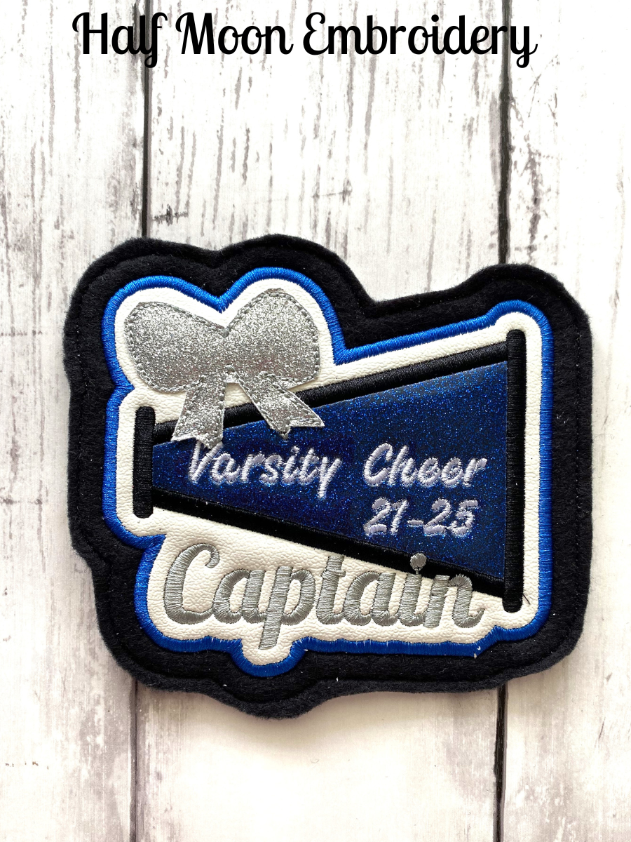 Vinyl Cheerleading Letterman Jacket Patch | Custom Megaphone Patch ...