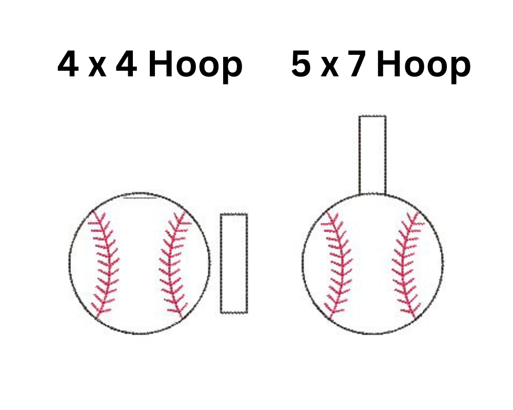 ITH Baseball Snap Tab Embroidery Design | In The Hoop Tooth Baseball ...
