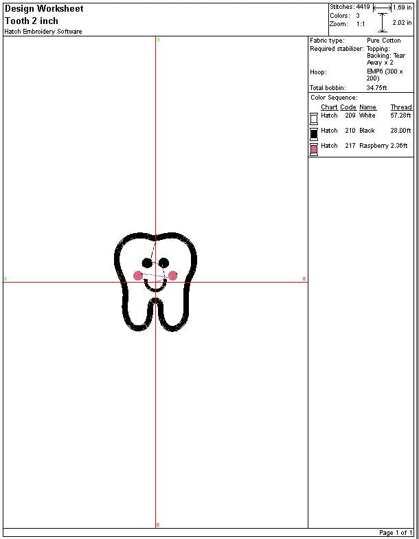 Tooth Embroidery Design | Tooth Applique Embroidery Design – Half Moon ...