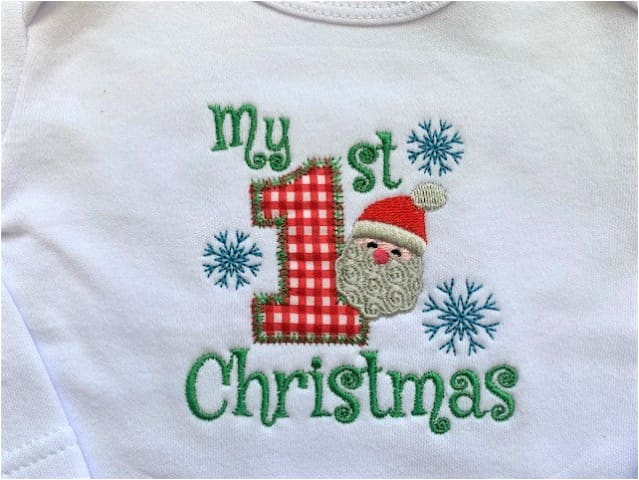 My 1st Christmas Embroidery Design | Baby's 1st Christmas Embroidery ...