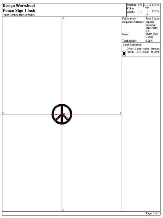 Peace Sign Embroidery Design | Peace Embroidery Design – Half Moon ...