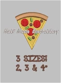 Pizza Embroidery Design | Pizza Slice Embroidery Design – Half Moon ...