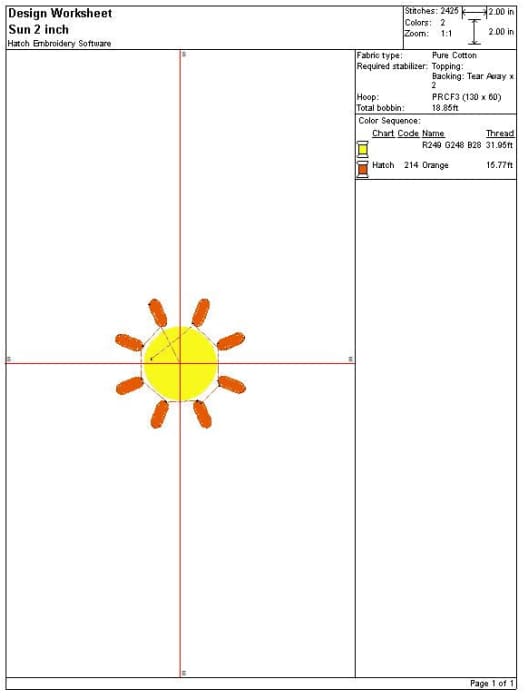 Sun Embroidery Design | Sunshine Embroidery Design – Half Moon Embroidery
